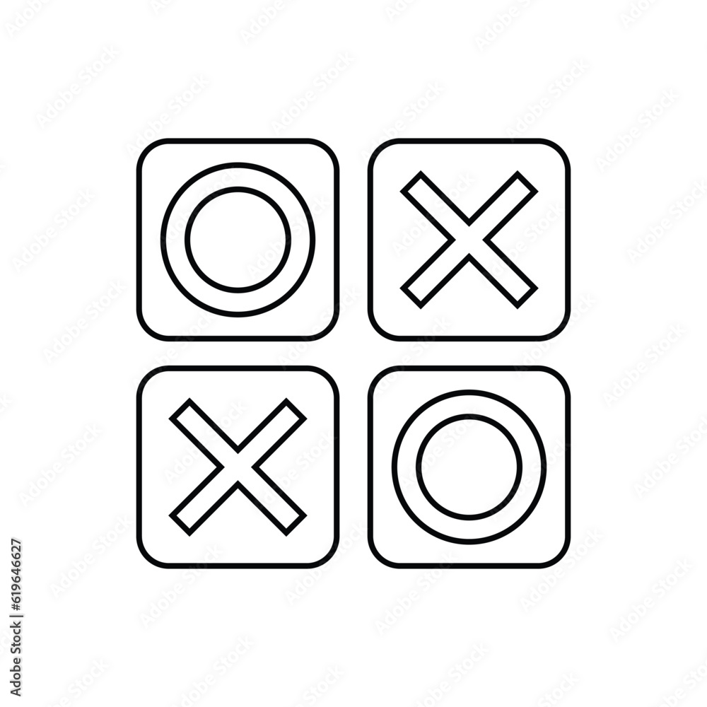 Tic tac toe game icon design. isolated on white background. Vector ...
