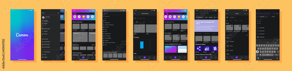 Canva mockups. Canva photo frame. Social network interface template ...
