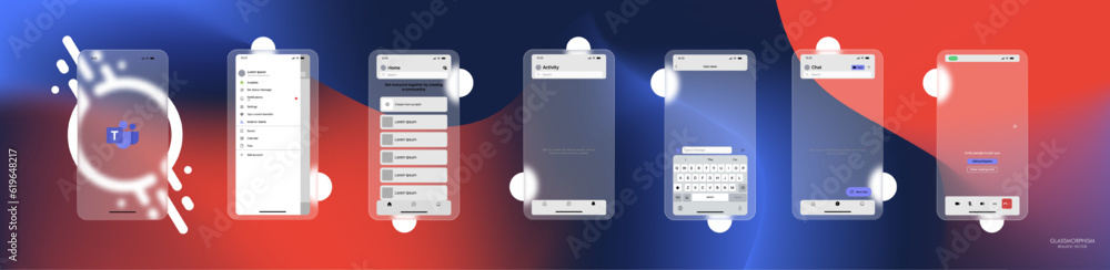 Vetor de Microsoft teams mockup social media. Microsoft team mockups ...