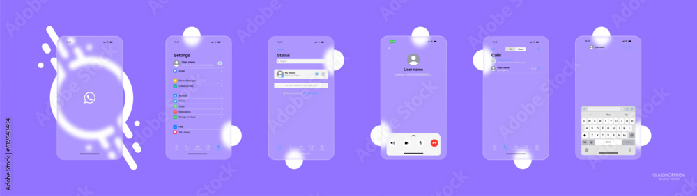 Viber layout. Viber mockup. Viber. Set Viber screen social media and ...