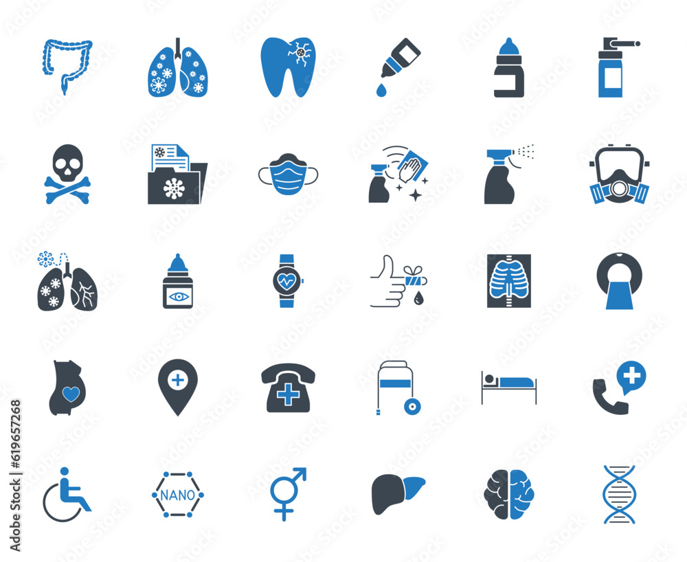 Medical Vector Icons Set. Glyph Icons, Sign and Symbols in Solid Design ...