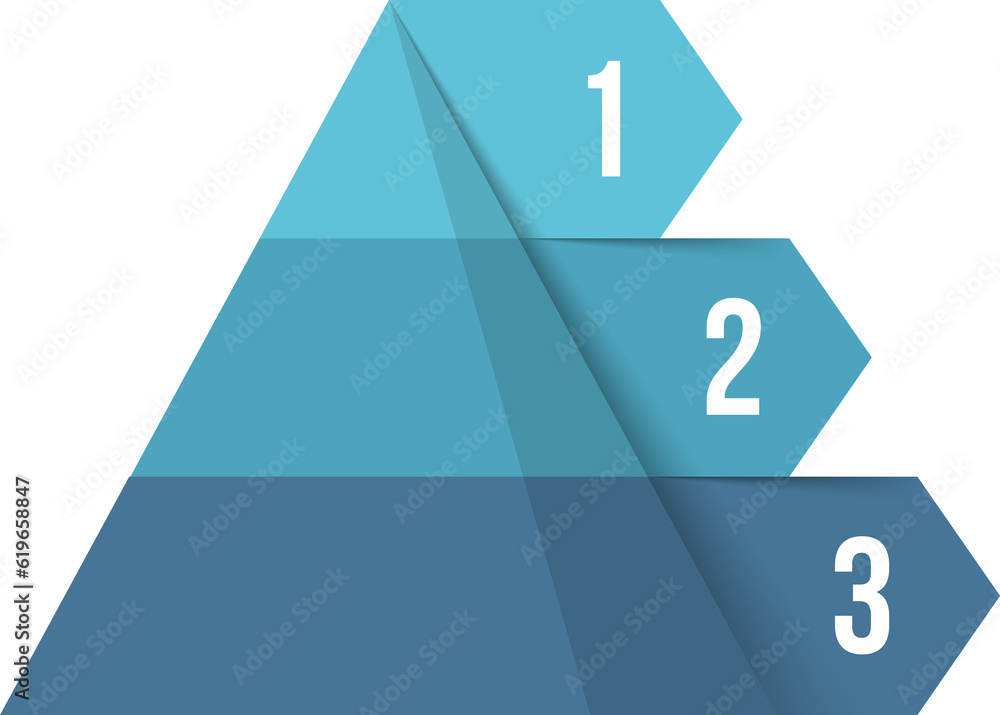 Pyramid with three segments, infographic template Stock Illustration ...