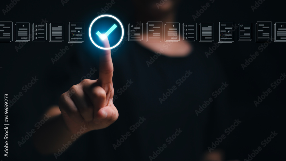 Foto de Prepare check and approve concepts. Document management ...