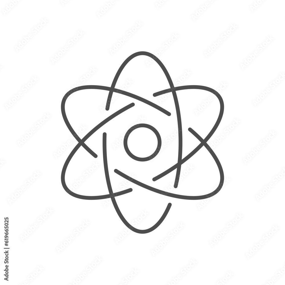 Atom related vector line icon. Vector outline illustration Isolated on ...