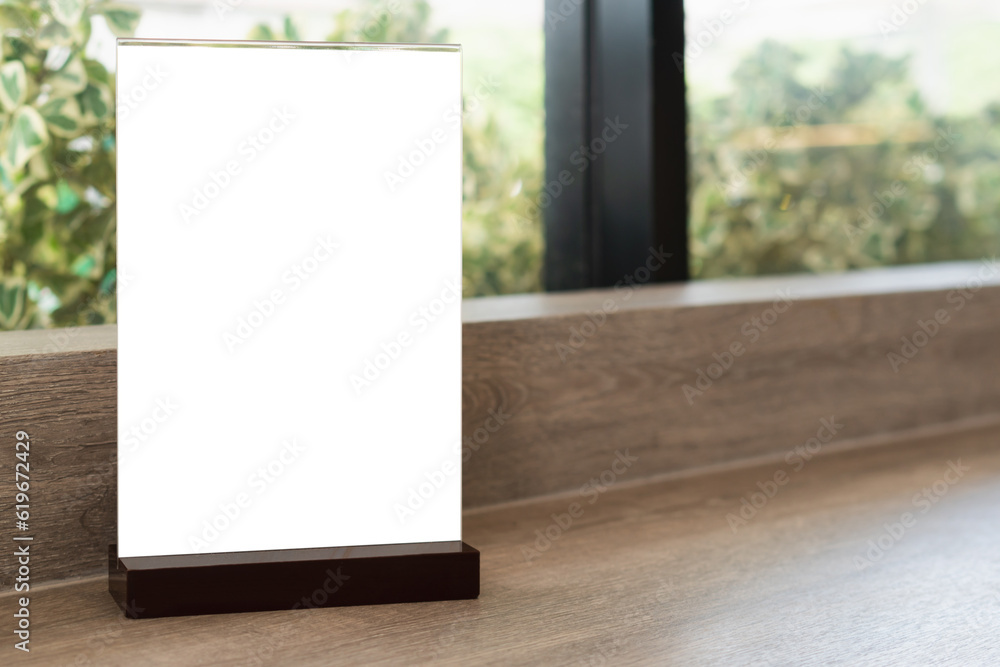 Blank flyer mockup glass plastic transparent holder poster display in ...