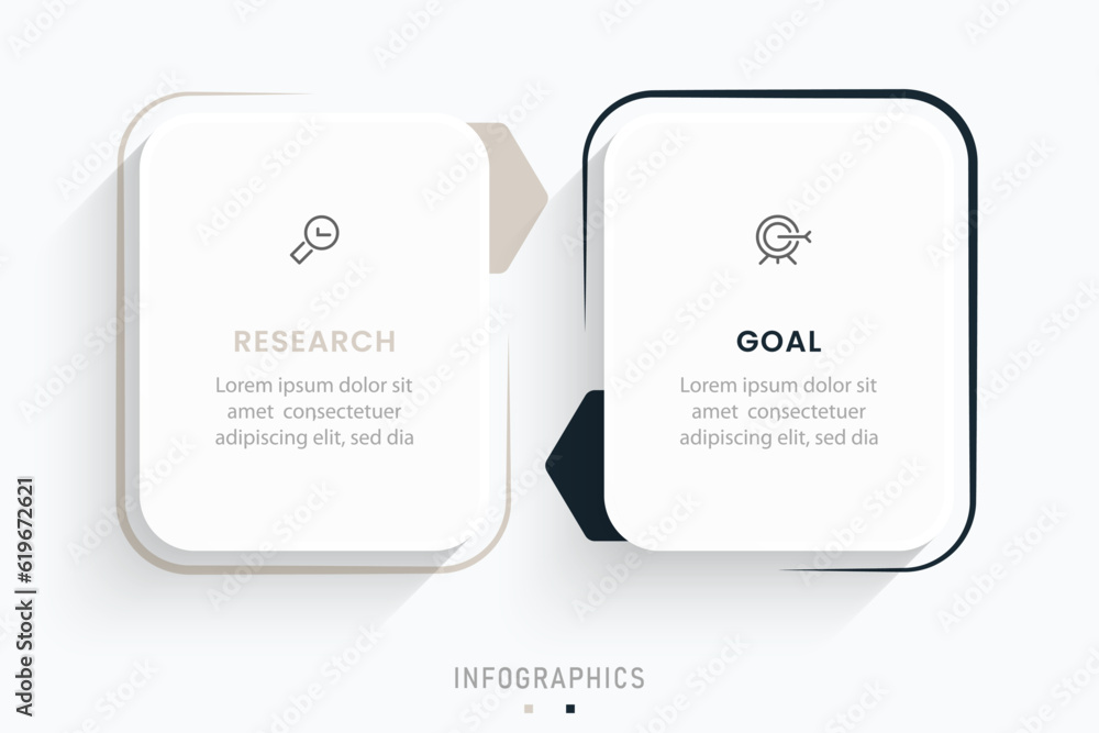 Vector Infographic label design template with icons and 2 options or ...