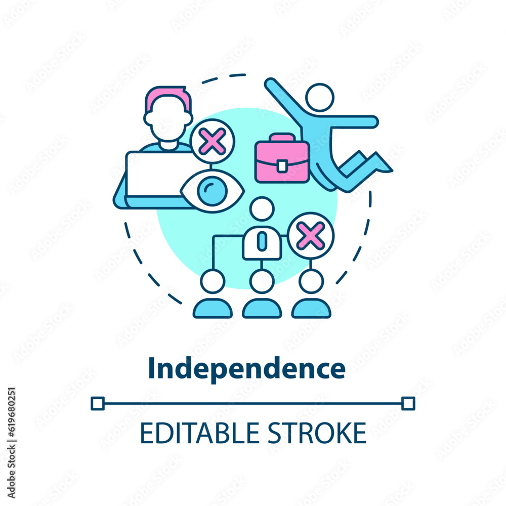 Independence concept icon. Freedom of choice. Self motivation. No ...