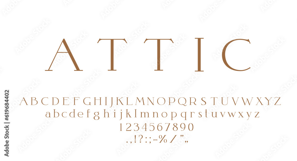 Classy elegant font, vintage type, luxury premium typeface, royal ...