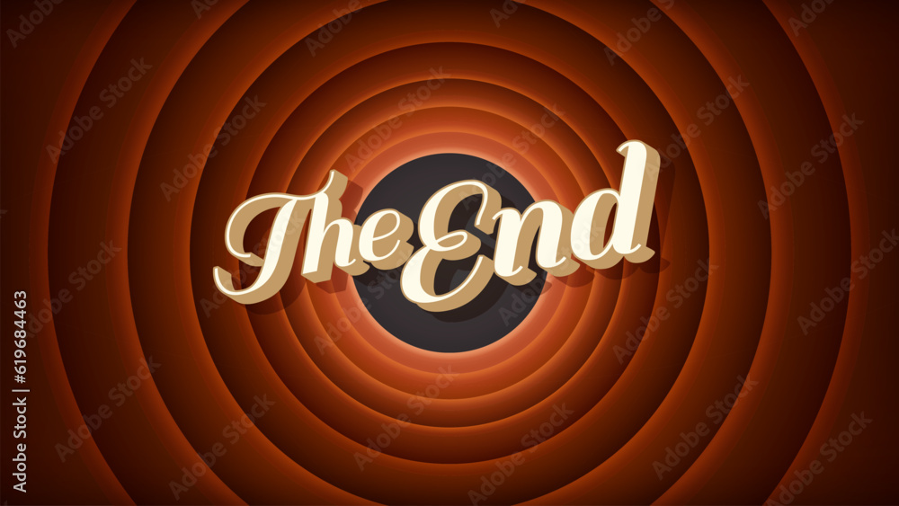 End screen, movie cinema film circle background. Cinema theater ...
