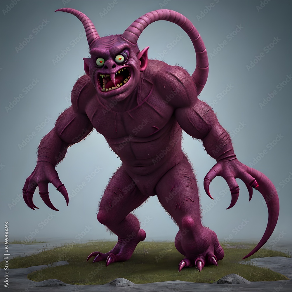 Horrible ugly scary monster, Generative AI Illustration Stock Illustration | Adobe Stock