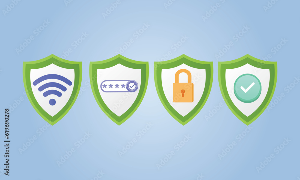 Vetor de Cyber Security collection. Security cartoon vector ...