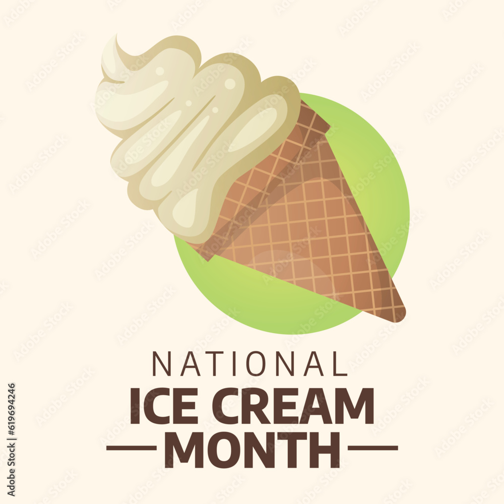 vector graphic of National Ice Cream Month good for National Ice Cream ...