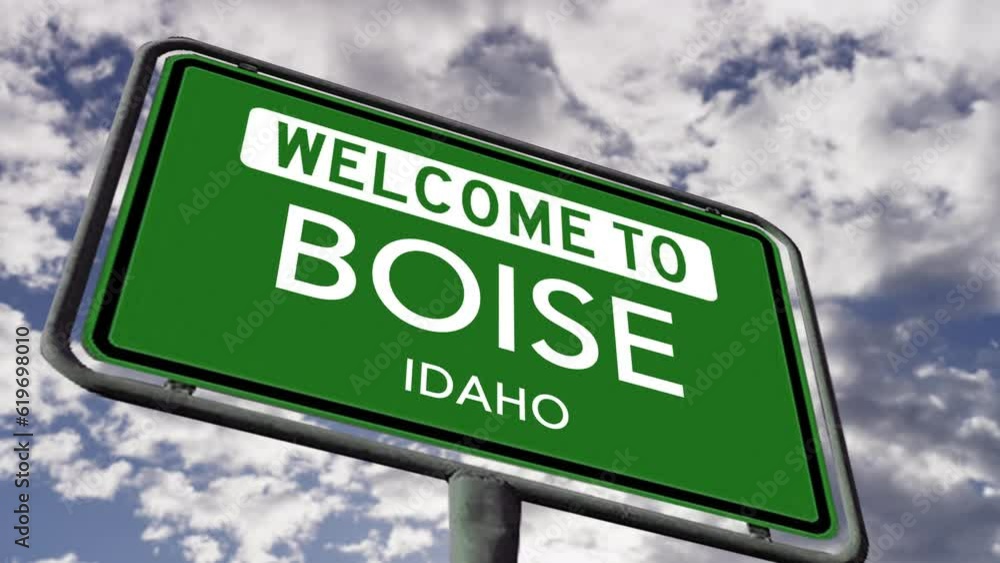 Welcome to Boise, Idaho. USA City Road Sign Close Up, Realistic 3d ...