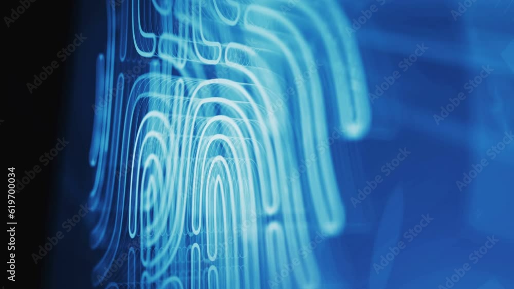 Fingerprint cyber biometric id security and identity and privacy symbol ...