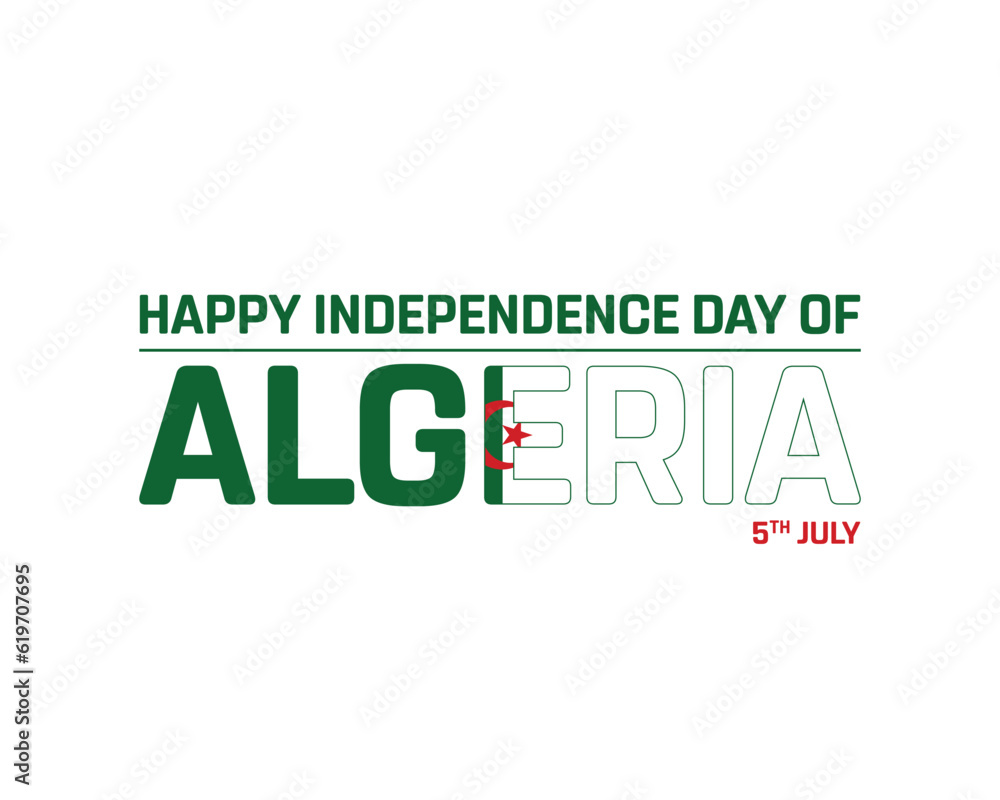 Stockvector Happy Independence Day of Algeria, Independence Day of ... Stockvector Happy Independence Day of Algeria, Independence Day of ...