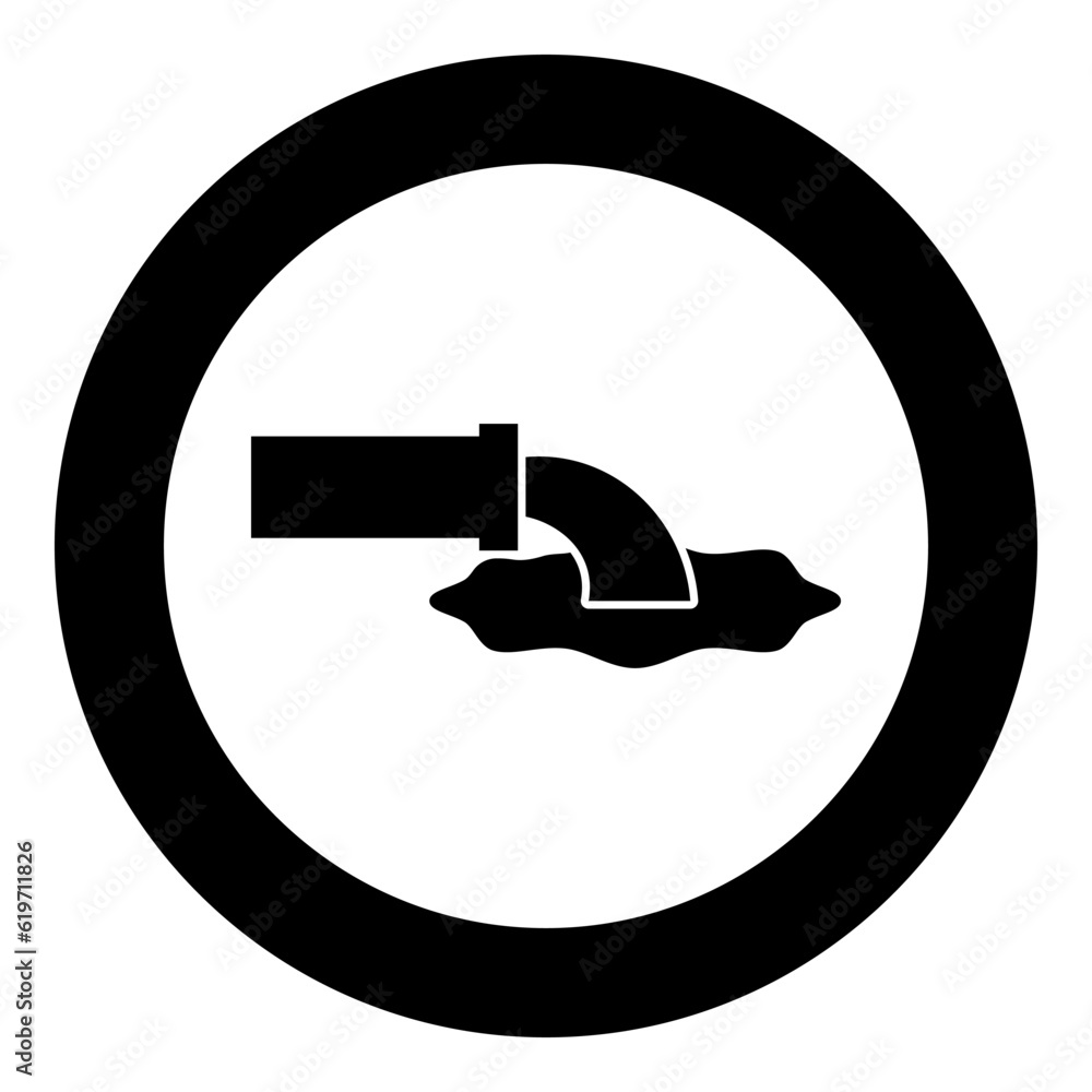 Wastewater fluid is leaking from pipe with water drainage industry to ...