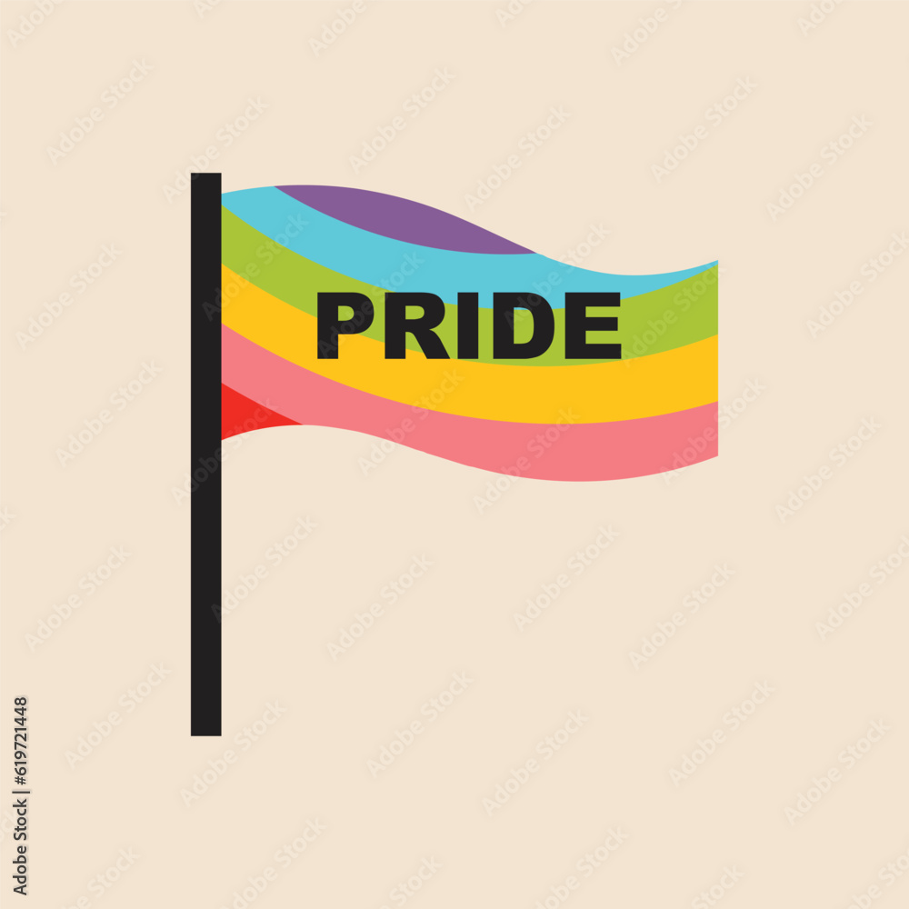 Rainbow-coloured flag. LGBTQ symbol, pride month, homosexuality and ...