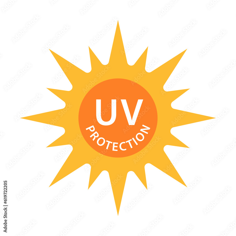 UV radiation icon vector solar ultraviolet light symbol for graphic ...