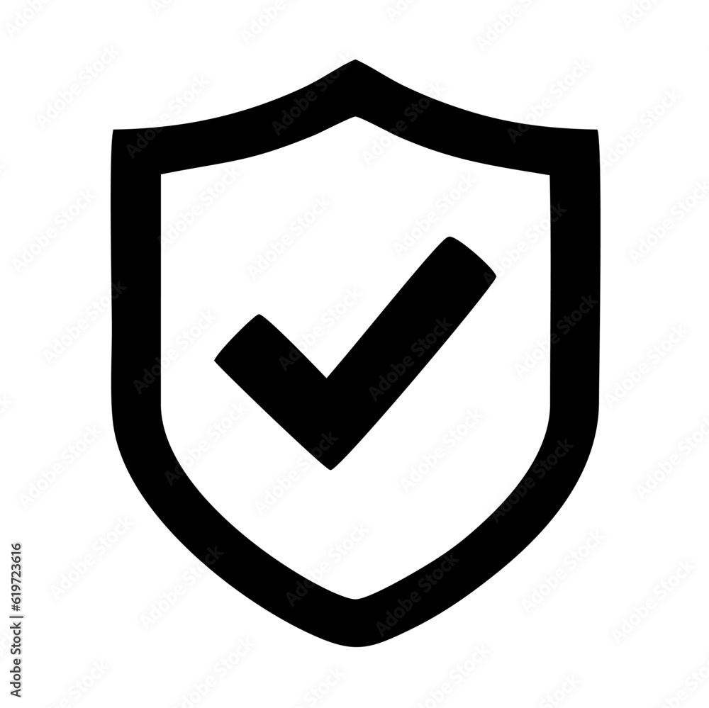 Shield check mark logo icon design template, vector illustration ...