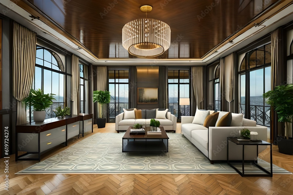 most beautiful interior design of home basement with stairs, sofas and ...