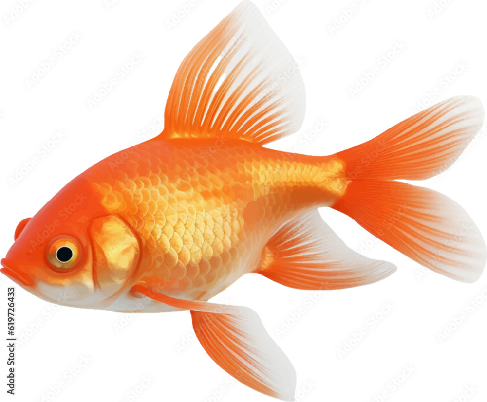 goldfish figure body style white background. Stock Vector | Adobe Stock