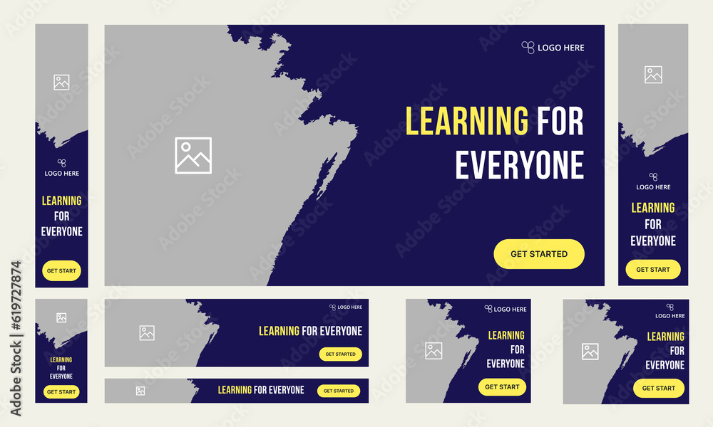 Set of education purpose web banner template design for socaial media ...