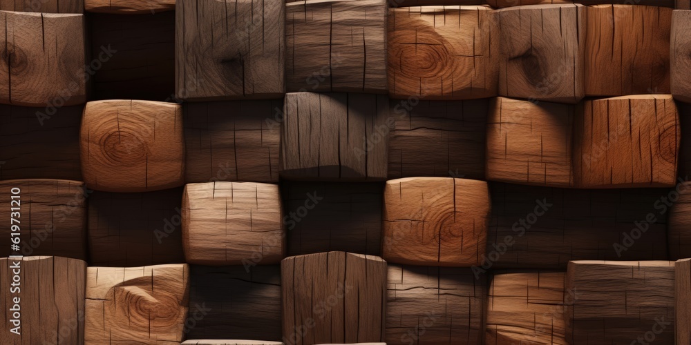 3D Cartoon Seamless Texture for Games: Wooden Box AI Generate Stock ...