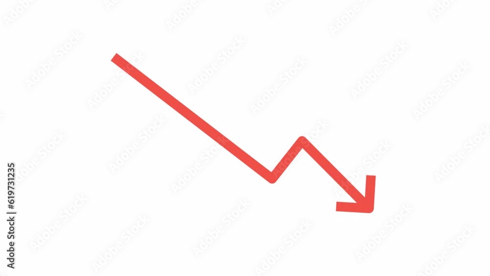 Failure chart 2D object animation. Price prediction. Stock going down ...