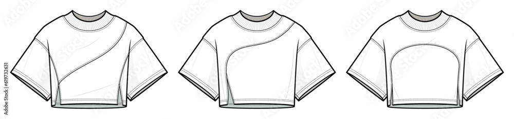 Streetwear Hip Hop Basic Tee collection technical fashion illustration ...