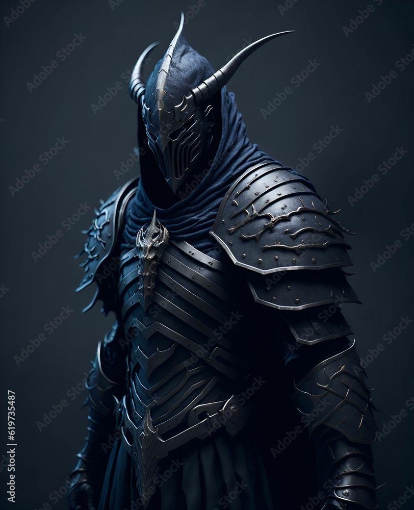 AI generated illustration of a knight wearing a full suit of armor with ...