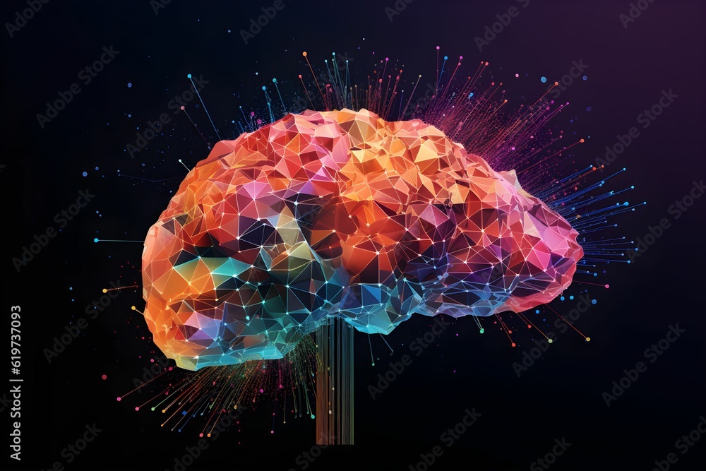 AI generated illustration of a conceptual image of a human brain ...