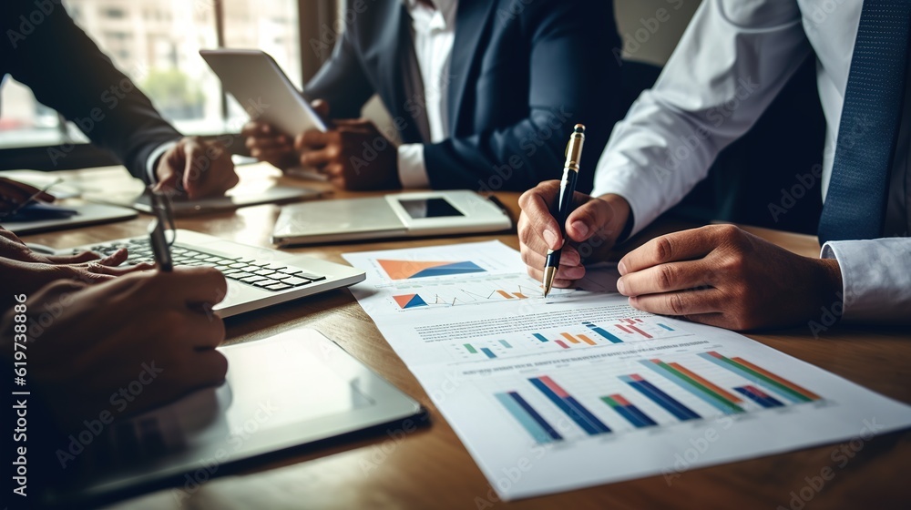 Data planning, research paper and teamwork hands of business man in ...