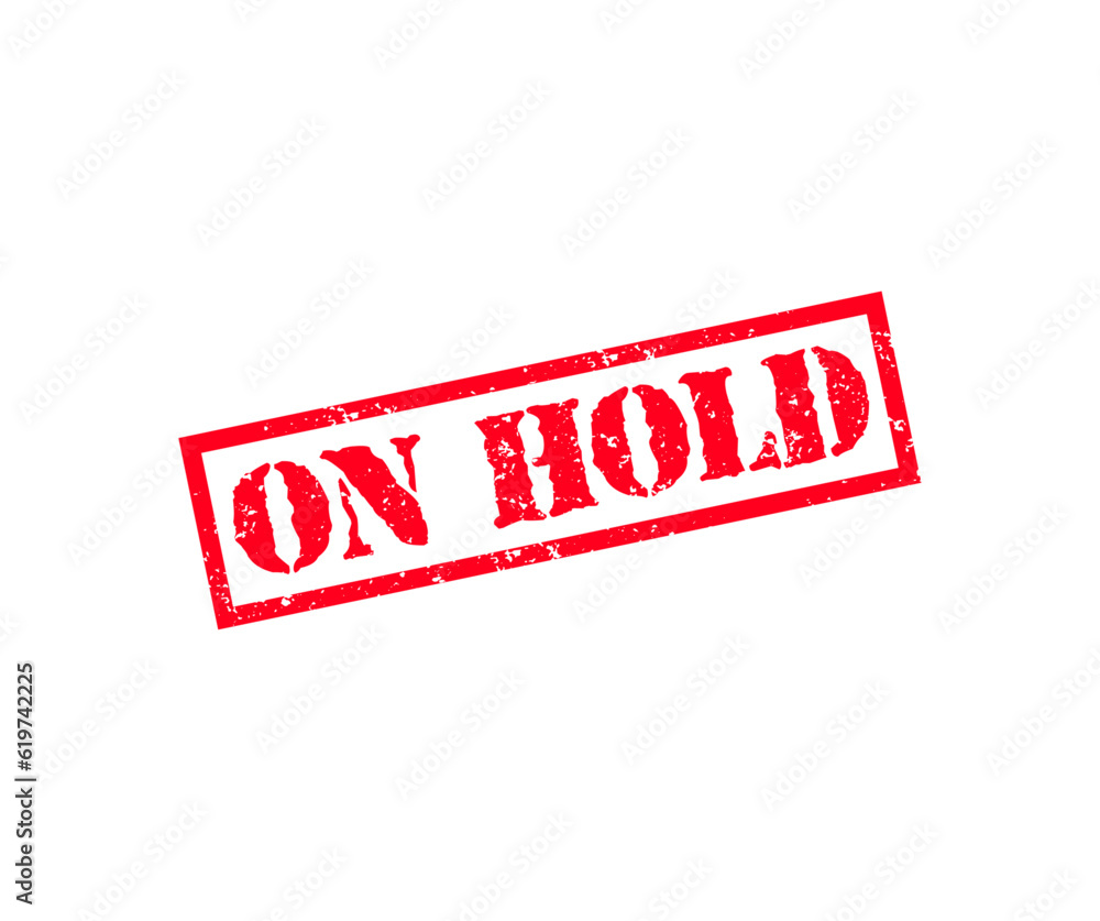 On hold rubber stamp seal logo design. On hold grunge rubber stamp ...