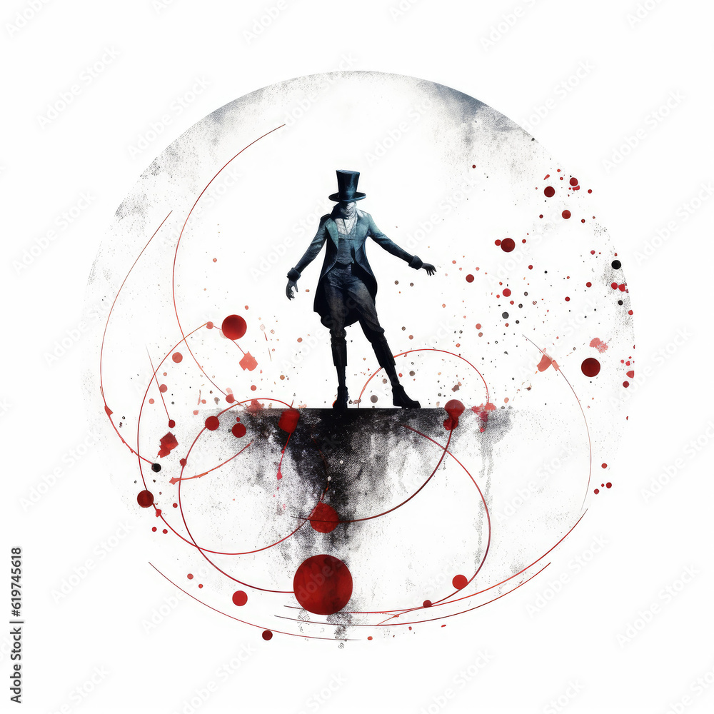 silhouette of a magician cirus logo - by generative ai Stock ...