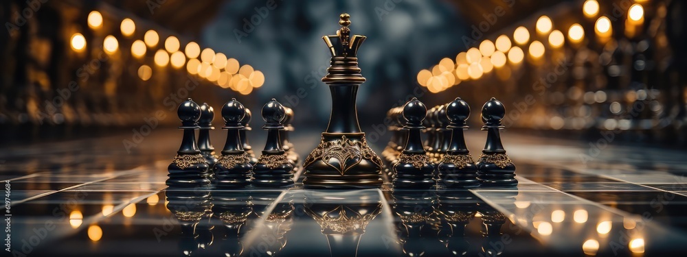 Figures of chess on a dark background in Cathedral. Illustration of a ...