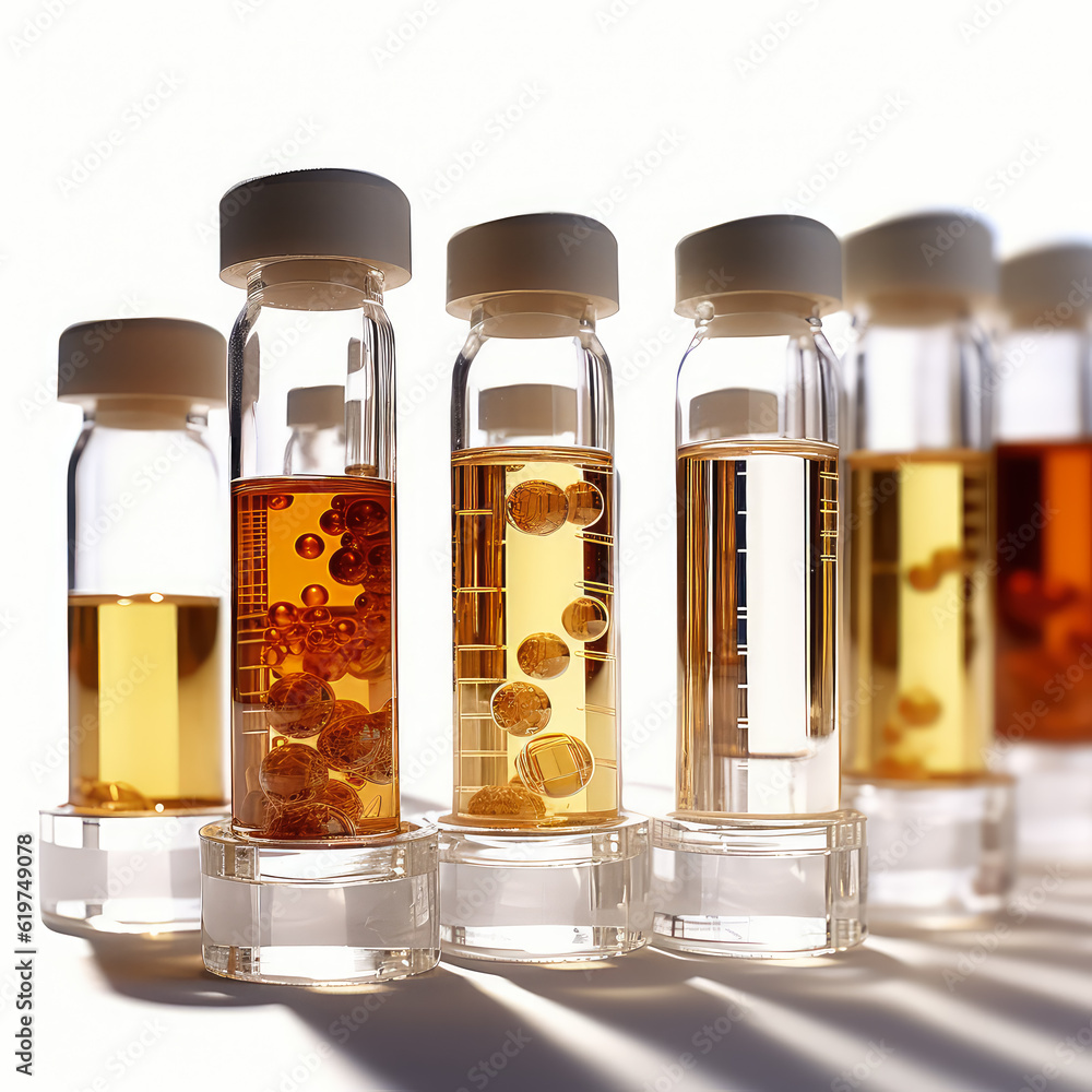 laboratory multi-colored samples of bacteria and microorganisms in ...