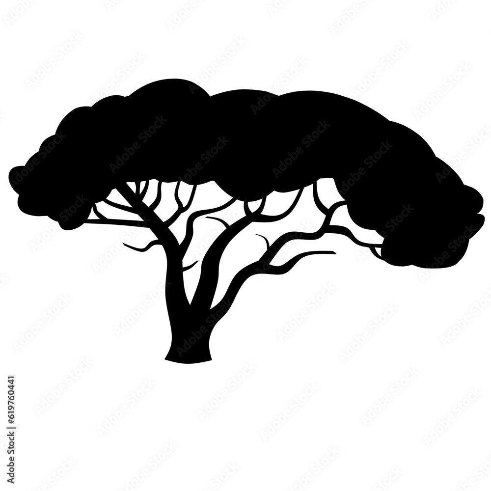 African tree icon vector illustration. African tree silhouette for icon ...
