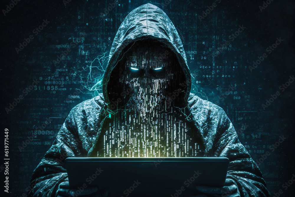 hacker in the dark, generative ai Stock Illustration | Adobe Stock