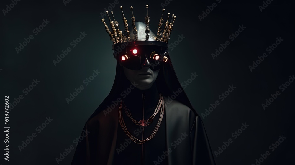 Sci-fi no-face high fashion creature. Faceless priestess. Generative AI ...
