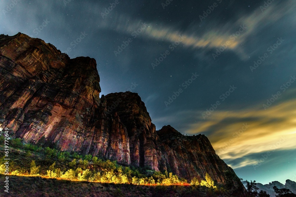 Epic Journey: Evening Traffic Through Zion National Park, Utah, with ...