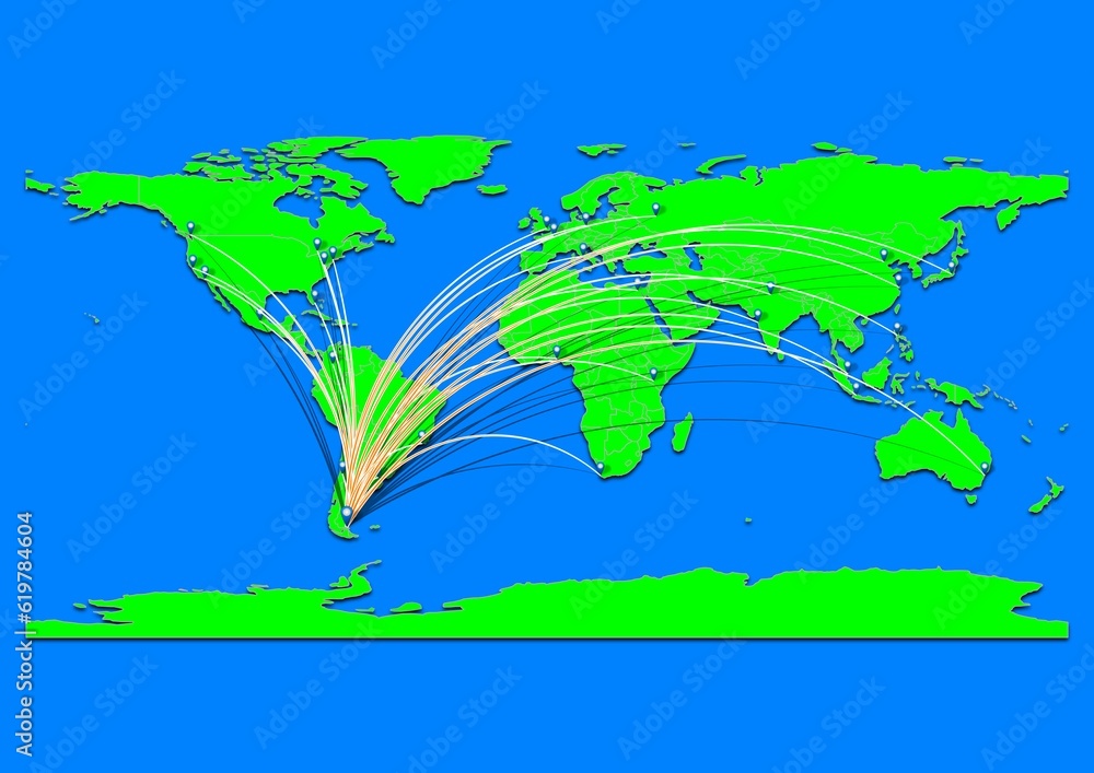 Vibrant Río Gallegos, Argentina map - Export concept map for Río ...