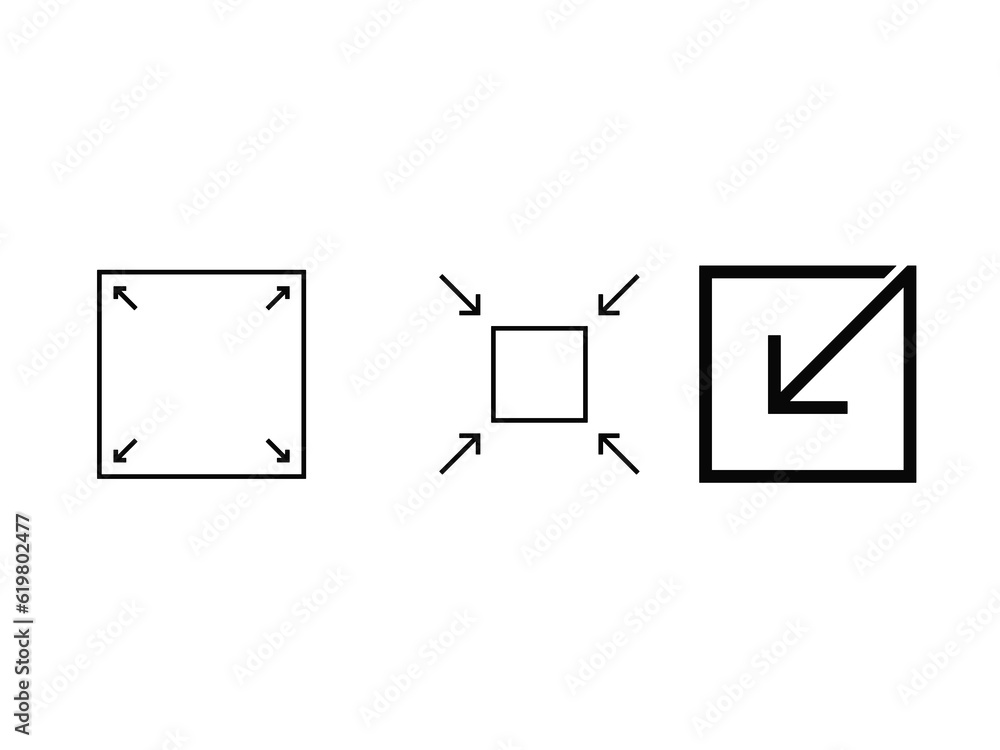 Scalability Icons In Flat Style Isolated On White Background Simple Abstract Icon In Black