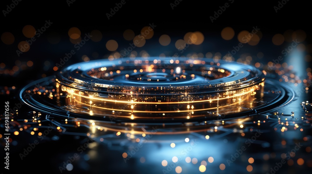 Abstract technology background of a quantum computing system with processor and electronic ...