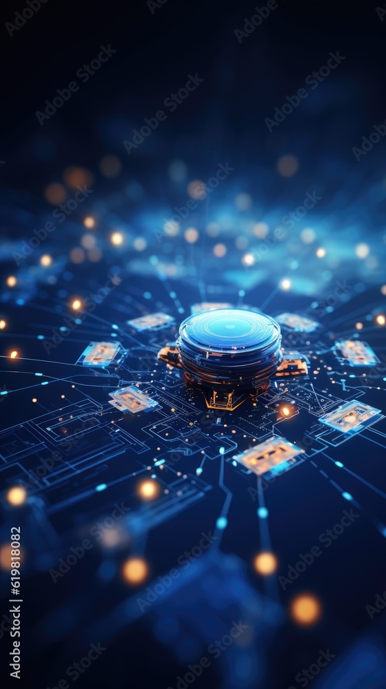 Abstract technology background of a quantum computing system with ...