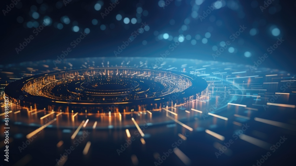 Abstract technology background of a quantum computing system with ...