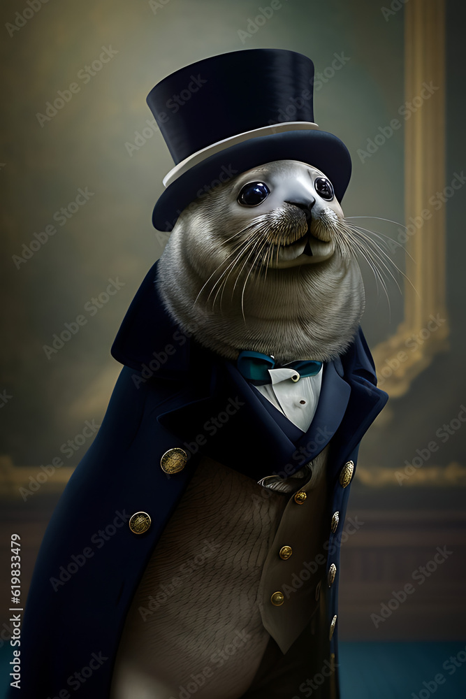 characterful animal portraits, wealthy portraiture, an illustration of ...