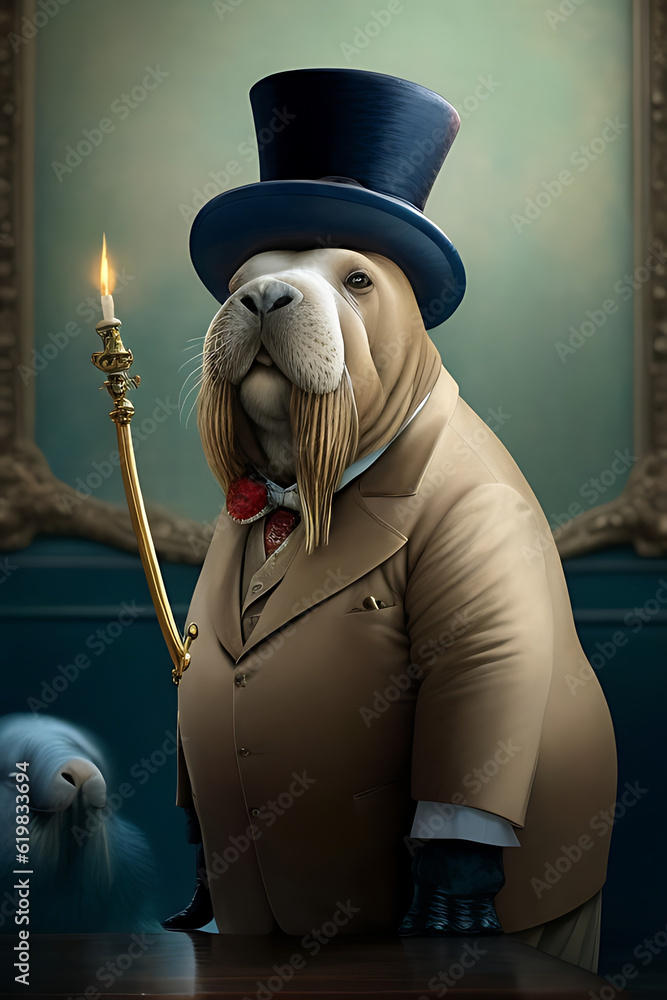 characterful animal portraits, wealthy portraiture, an illustration of ...