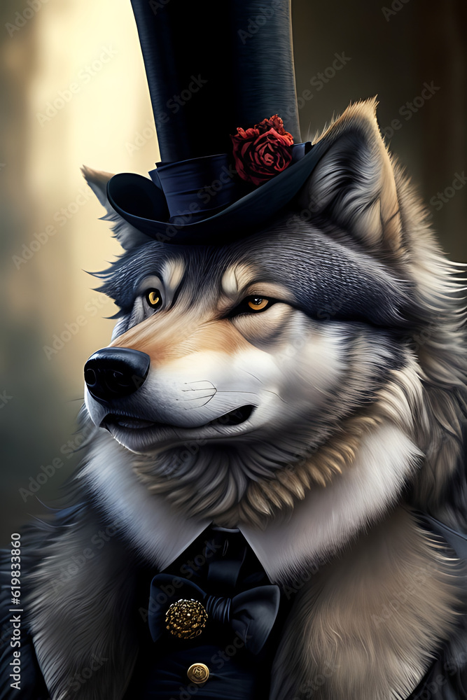 characterful animal portraits, wealthy portraiture, an illustration of ...