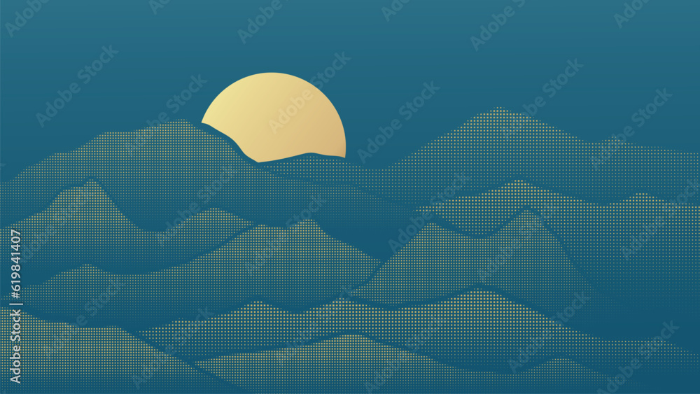 Abstract mountain background vector. Mountain landscape with fading dot ...
