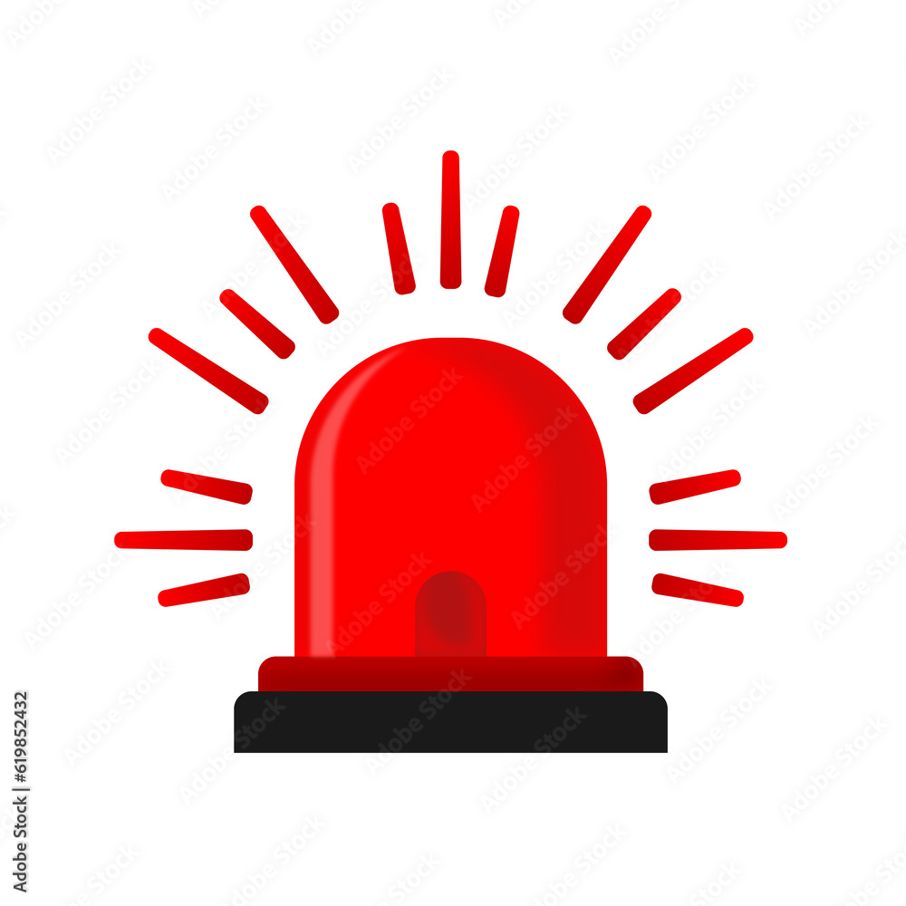 red alert lamp warning light vector png Stock Illustration | Adobe Stock